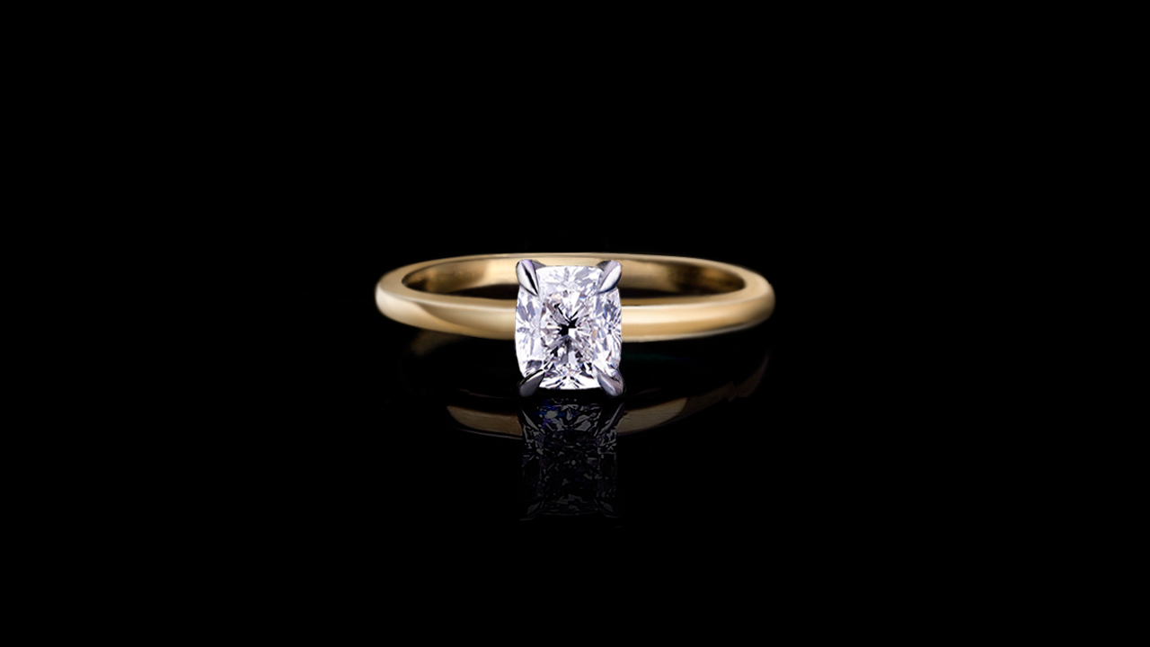 Micro Engagement Ring | 0.80ct Elongated Cushion Diamond, Solitaire ...